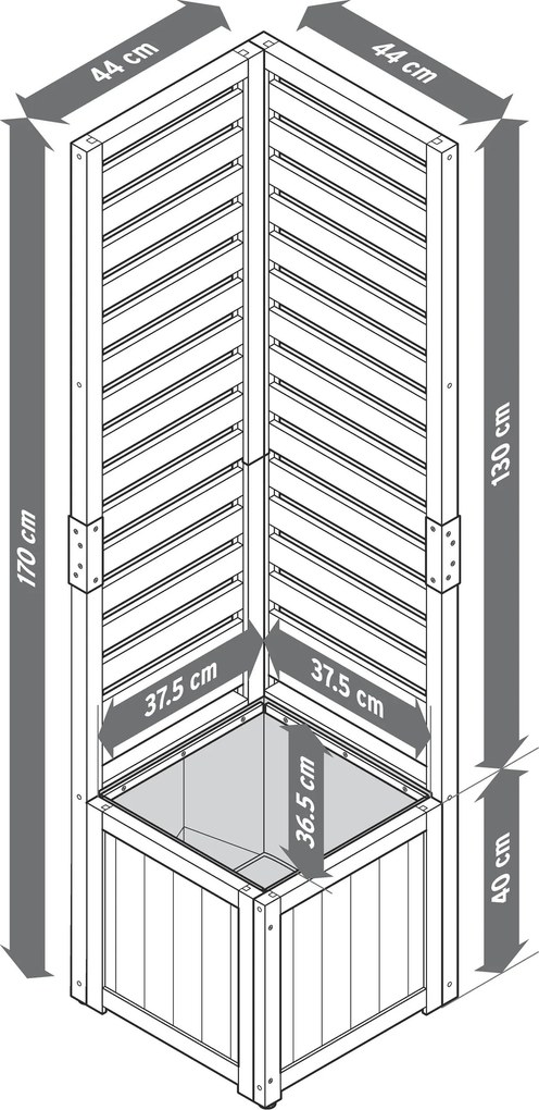 Tchibo - Modul zástěny s truhlíkem »Elin« - barva: černá