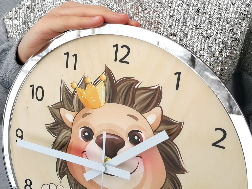 Dětské nástěnné hodiny Mirro Lev 30 cm vícebarevné