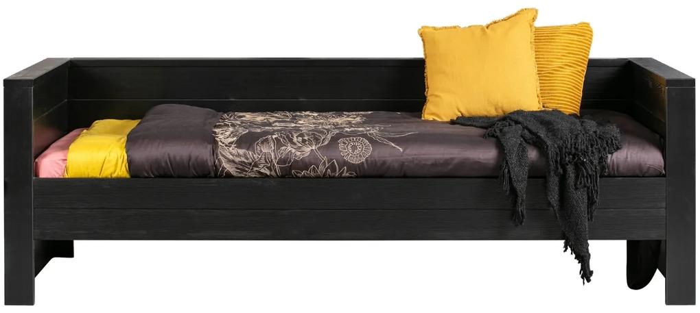 Hoorns Černá dřevěná dětská postel Koben 90 x 200 cm