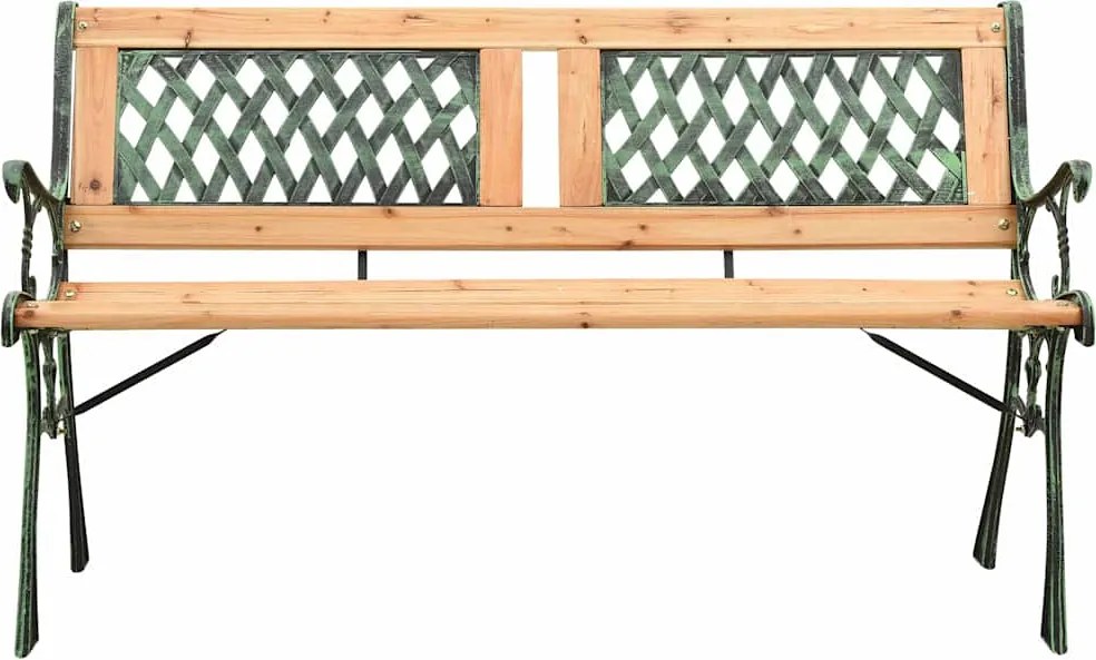 Zahradní lavice 122 cm litina a masivní jedlové dřevo 312033