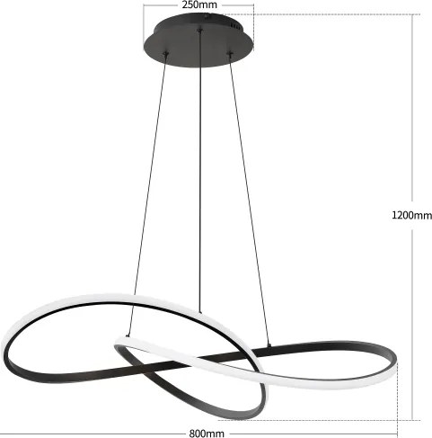 Brilagi - LED Stmívat. lustr na lanku INFINITY LED/80W/230V 80x80 cm černá + DO