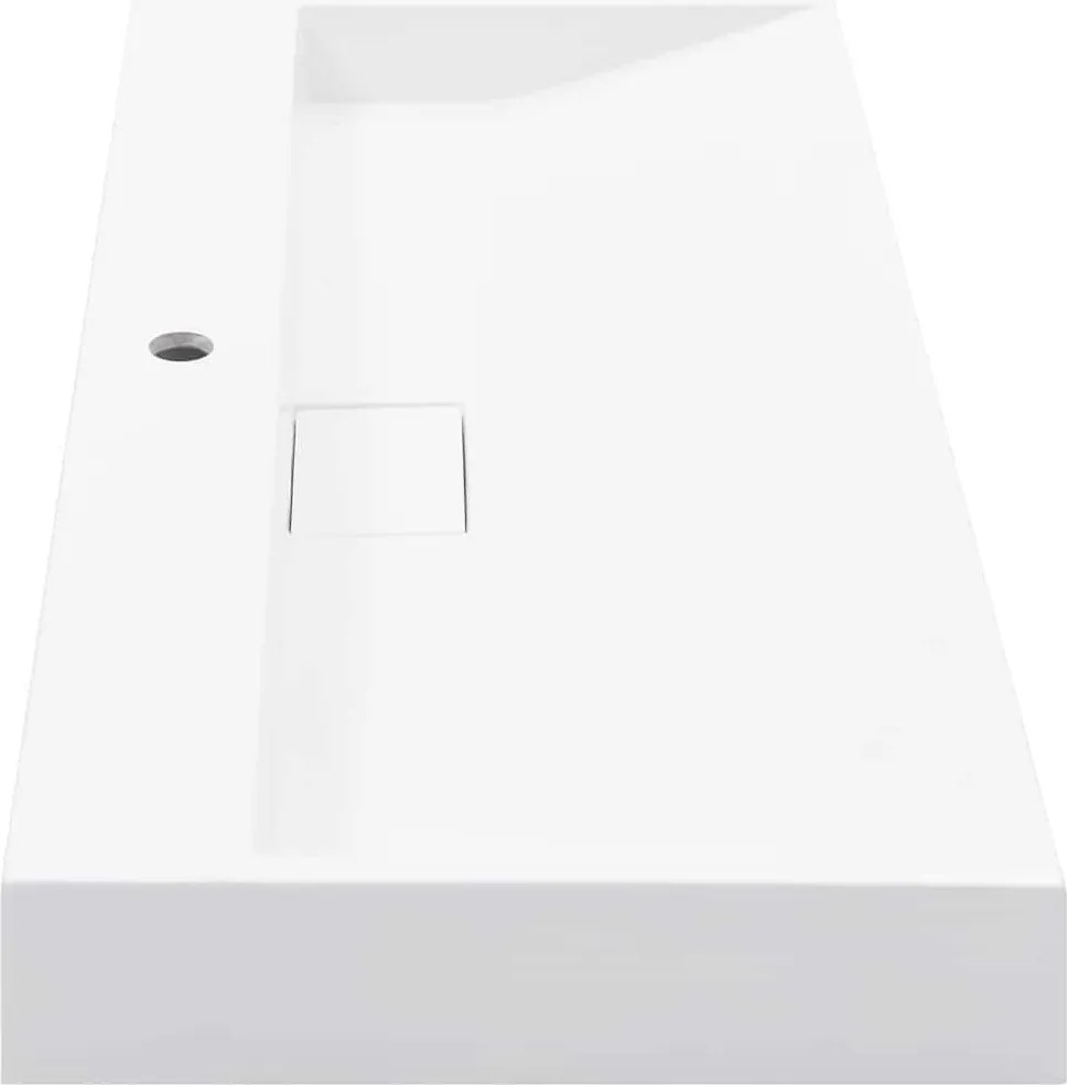 Umyvadlo 100 x 46 x 11 cm minerální/mramorový kompozit bílé 144066