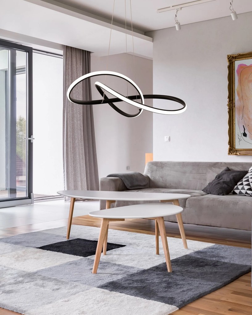 Toolight - LED závěsné svítidlo APP395-CP + dálkové ovládání, černá, OSW-06911