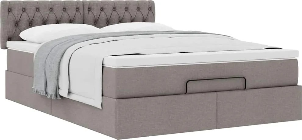 Osmanský postel s matrací taupe 140x200 cm textil 3311550