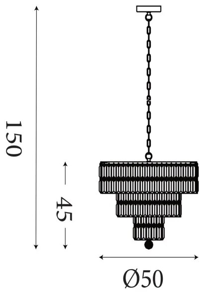 Searchlight 1375-5AB - Lustr na řetězu EMPIRE 5xE14/60W/230V