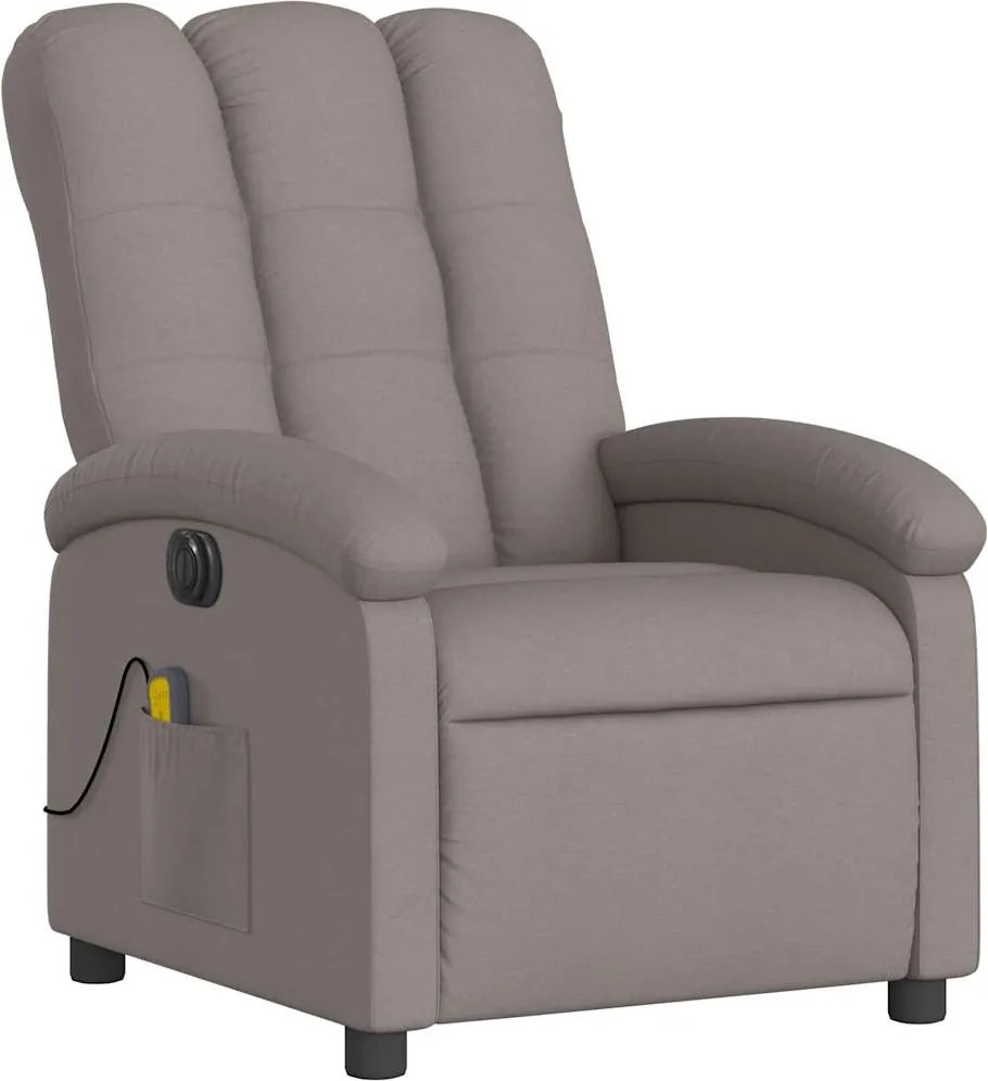 Elektrické masážní polohovací křeslo taupe textil 3204088