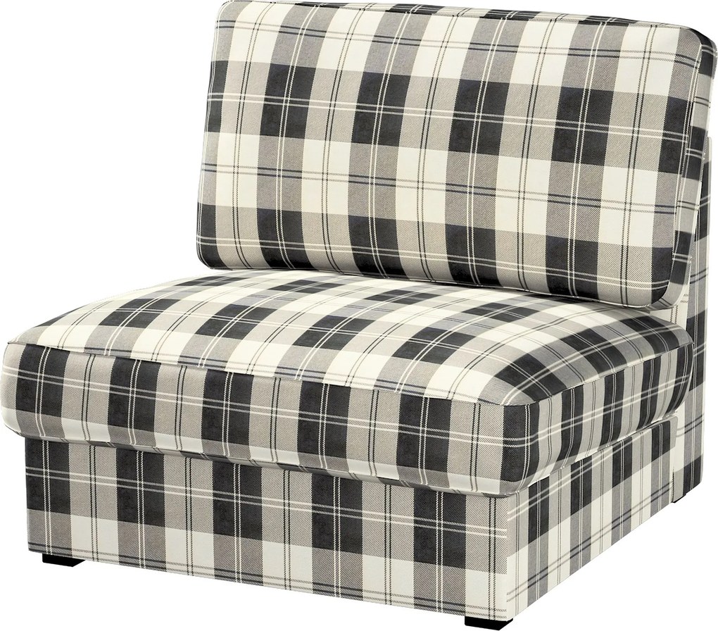 Potah na neskládací křeslo IKEA Kivik barva černá látka pletený vzor, vzorované