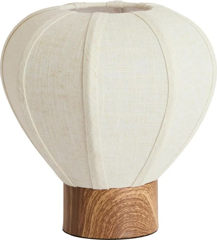 Krémová kovová stolní lampa s textilním stínidlem (výška 23,5 cm) Kyzo – Light & Living