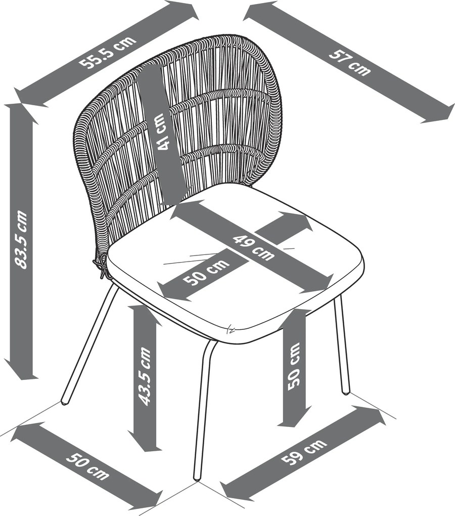 Tchibo - Židle s textilním výpletem - barva: černá