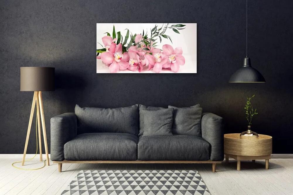 Obraz na skle Orchidej Květiny Lázně 100x50 cm