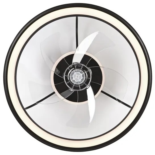 LED Stropní svítidlo s ventilátorem FARGO LED/37W/230V černá + DO