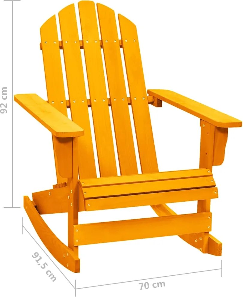 Zahradní houpací křeslo Adirondack masivní jedle oranžové 315888
