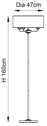 Endon 94378 - Stojací lampa HIGHCLERE 1xE14/40W/230V šedá/lesklý chrom