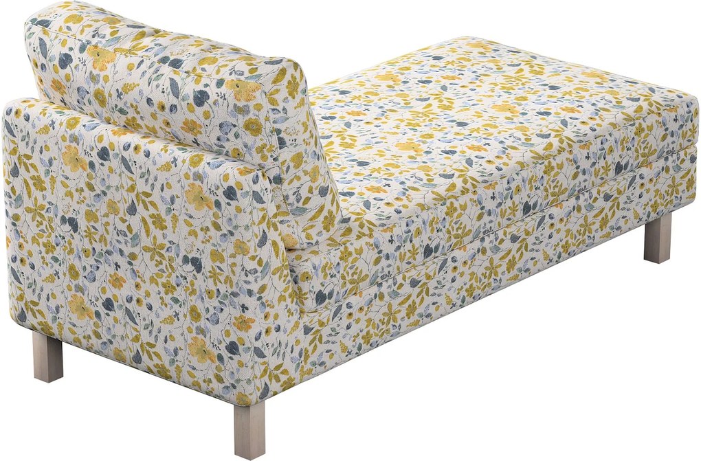 Potah na šezlong IKEA Karlstad samostatný, krátký barva žlutá látka pletený vzor, vzorované