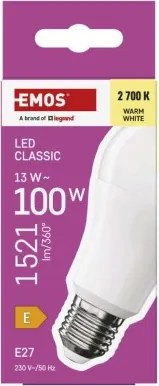 Emos lighting LED žárovka Classic A60 / E27 / 13 W (100 W) / 1521 lm / teplá bílá 1525733281