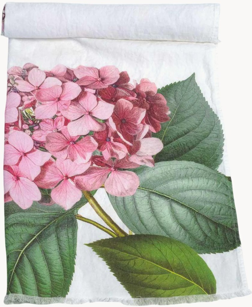 Lněný sprchový ručník Hydrangea