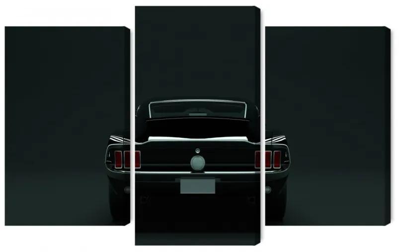 Vícedílný obraz Vintage Černé Svalové Auto Nedostatek Nedostatek Plátno Canvas 90x60