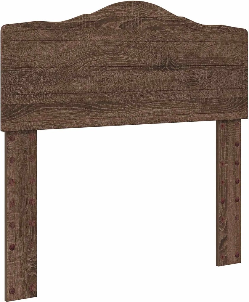 Rám postele s čelo Hnědý dub 100 x 200 cm Masivní borové dřevo 3412940