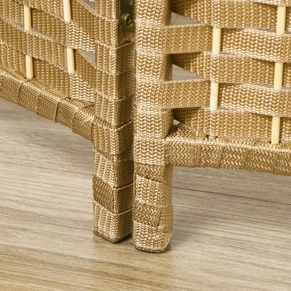 HOMCOM 6 Panelů 240 x 170 cm Bambusový Paravan Skládací Zábrana pro Ochranu Soukromí do Obývacího Pokoje Přirodní