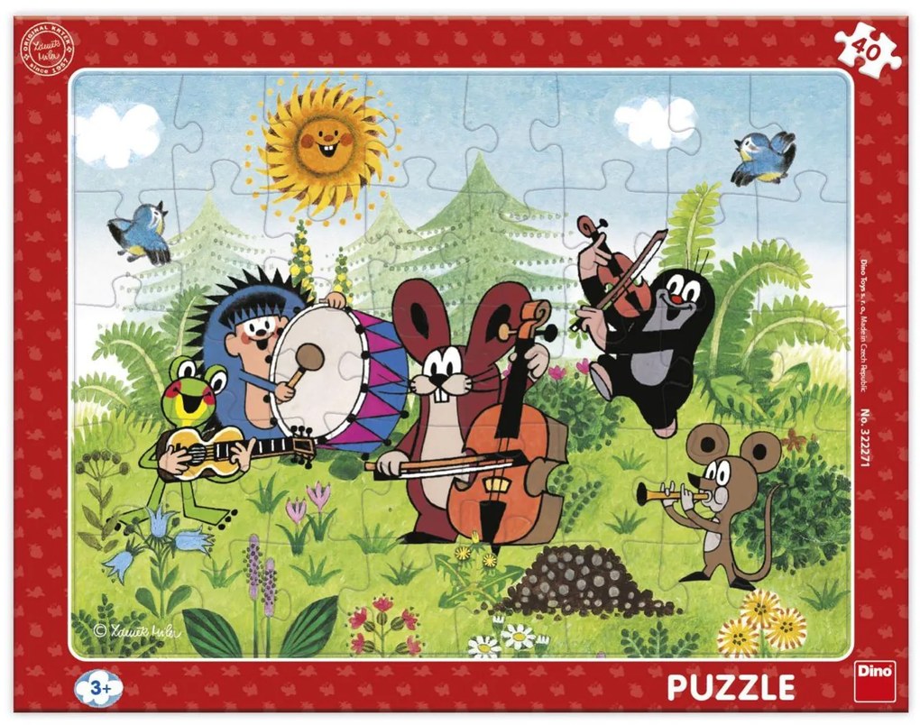 Dino Puzzle deskové Krtek a kapela 29x37cm 40 dílků ve fólii