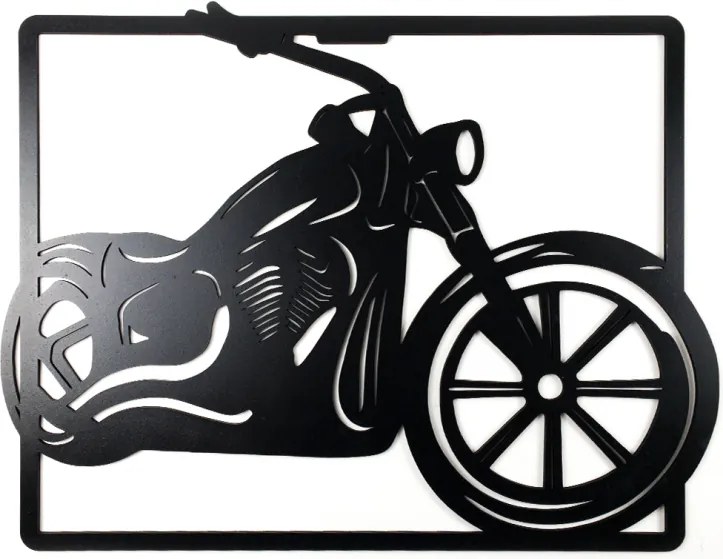 Dřevěná dekorace Motorka černá