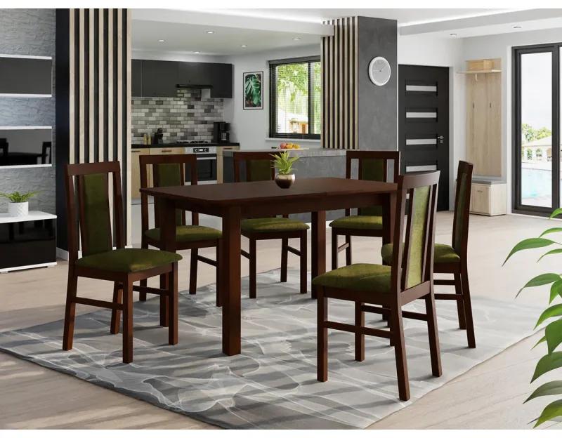 Rozkládací stůl se 6 židlemi - AL65, Barva dřeva: olše, Potah: Zetta 300