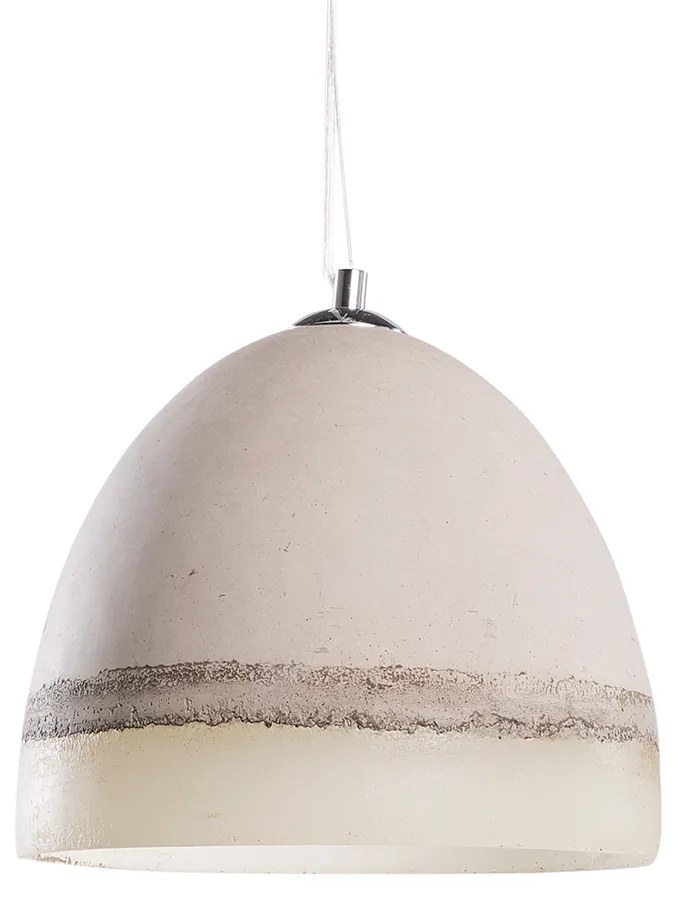 Šedá a bílá závěsná stropní lampa z betonu - CAHABA