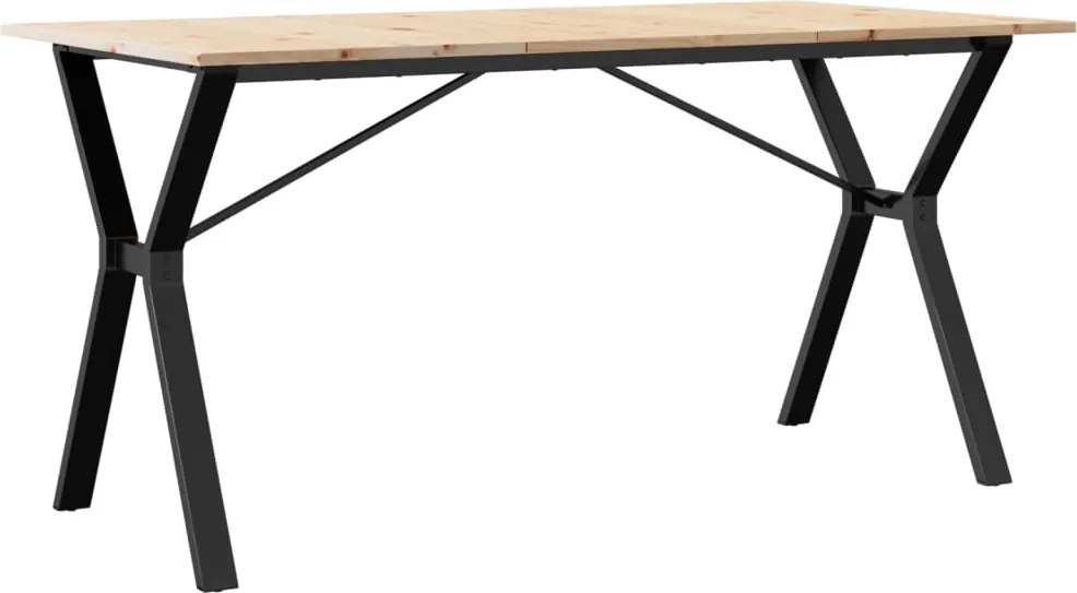 Jídelní stůl s Y rámem 160 x 80 x 75 cm borové dřevo a ocel 3282721