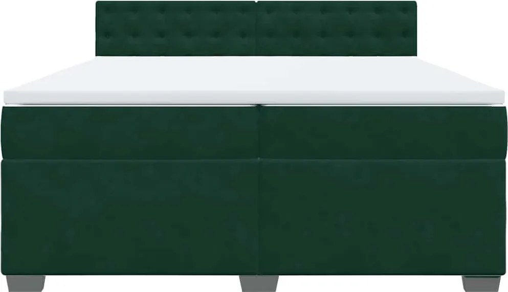Box spring postel s matrací tmavě zelená 200x200 cm samet 3288717