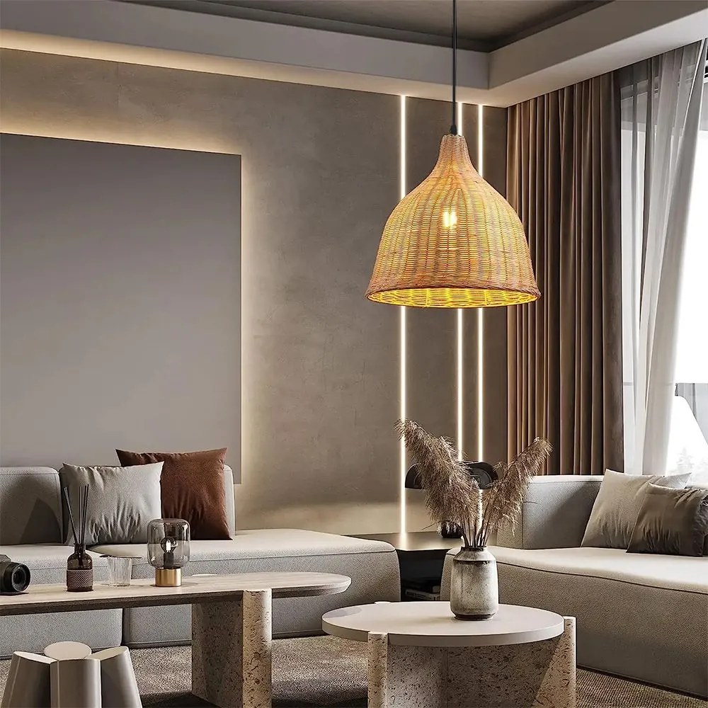 Toolight Natural, stropní závěsné svítidlo 1xE27 APP1647-1CP, přírodní hnědá, OSW-05115