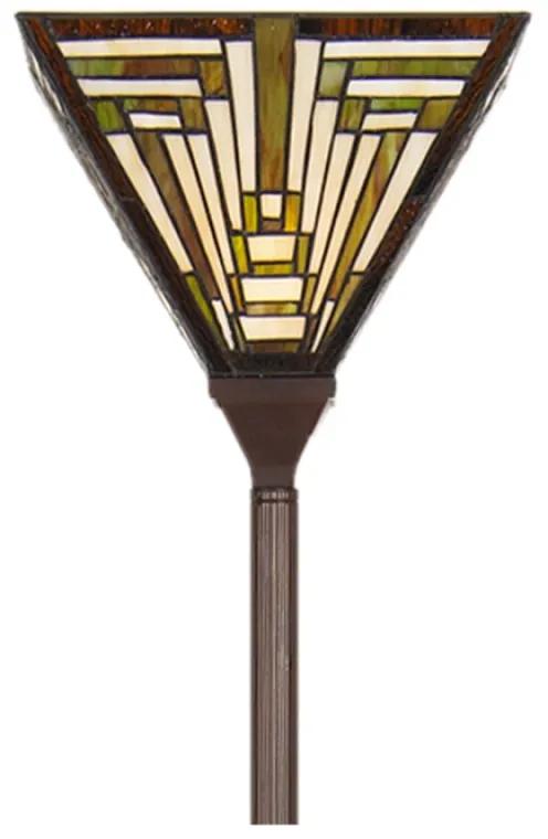 Stojací lampa Tiffany Triangl – 31x31x187 cm