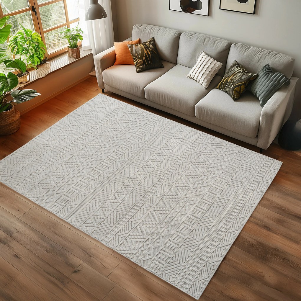 Ayyildiz, Kusový koberec Helix 2202 cream, 140x200, béžová, chodba / předsíň