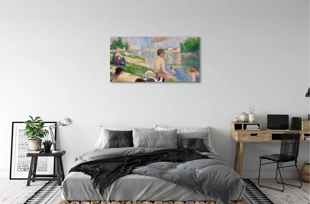 Obrazy na plátně Art pláž na jezeře 120x60 cm