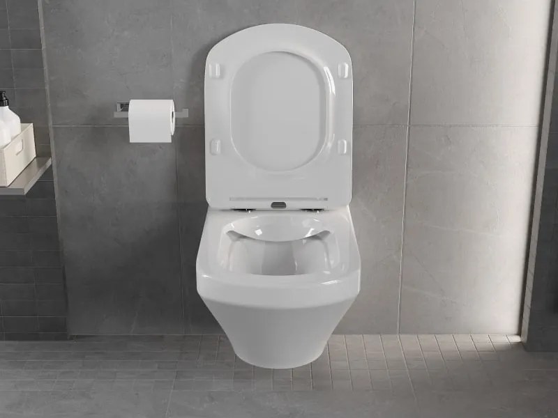 Mexen Vito WC mísa Rimless s pomalu sklopnou deskou slim, duroplast, bílý lesk - 30174000
