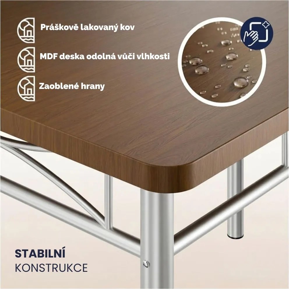 Jídelní set PAUL, 5-dílná, tmavý dub Casaria