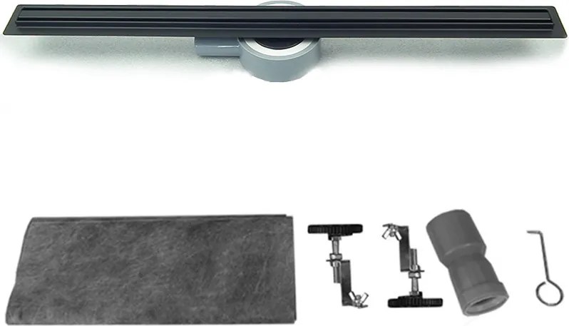 BPS-koupelny Sprchový odtokový žlab DL03 HYD-2608 90 cm, černý