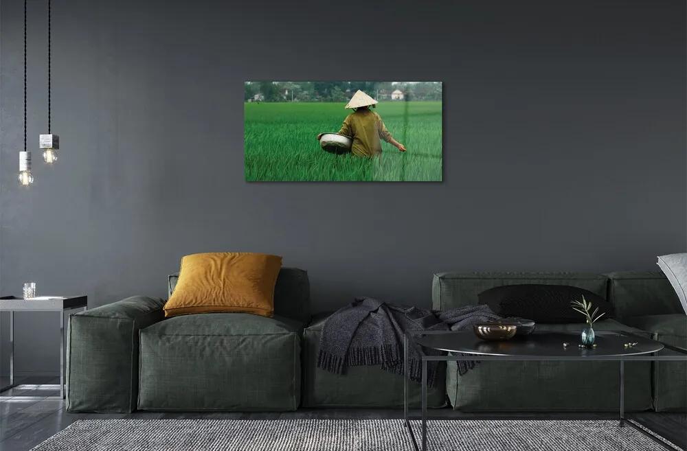 Obraz na skle člověče tráva 120x60 cm