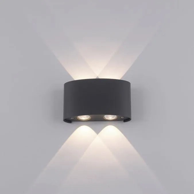 PN 9487-13 CARLO LED nástěnná lampa, 4 bodové, antracit, venkovní i vnitřní, dekorativní 3000K - PAUL NEUHAUS