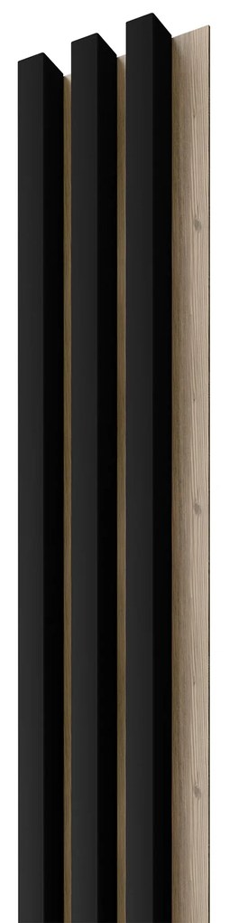 Dřevěná lamela LINEA 3 - černá / dub 2750 x 176 x 40 mm cena za balení