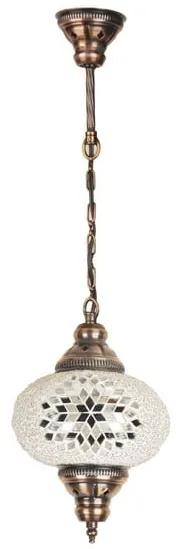 Skleněná ručně vyrobená závěsná lampa Djerba, ⌀ 17 cm