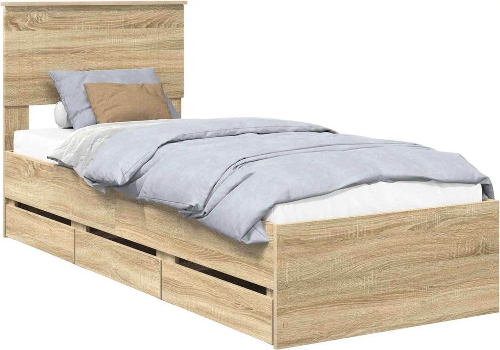 Rám postele se zásuvkou Sonoma dub 75 x 190 cm Inženýrské dřevo 3410758