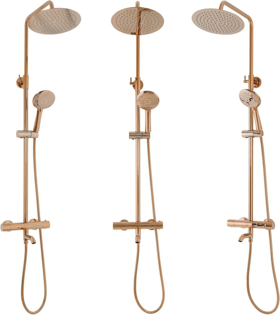 Rea Lungo, sprchový set s termostatem, měděná lesklá, REA-P7997