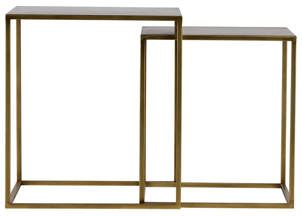 WOOOD Kovový konferenční stolek Ziva sada 2 ks 50 × 45 × 45 , 45 × 40 × 40 cm