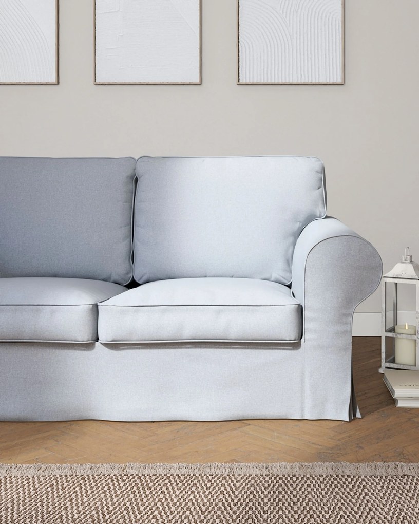 Potah na pohovku IKEA Ektorp 2-místná, nerozkládací barva modrá látka pletený vzor