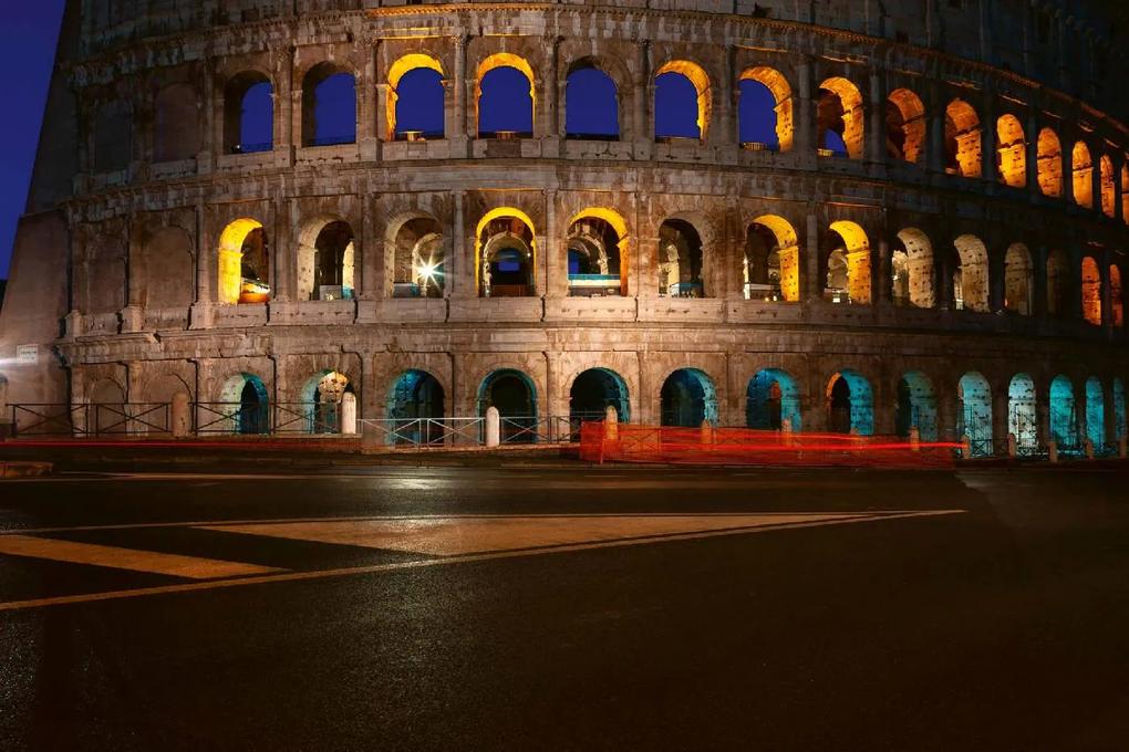 DIMEX | Samolepicí vliesová fototapeta na zeď Koloseum, Řím MA-5-1077 | 375 x 250 cm | modrá, žlutá, hnědá