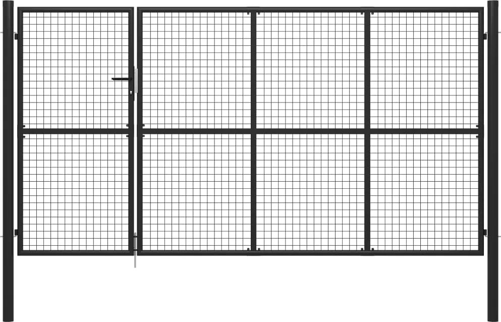 vidaXL Marketos Zahradní brána ocelová 350 x 175 cm antracitová