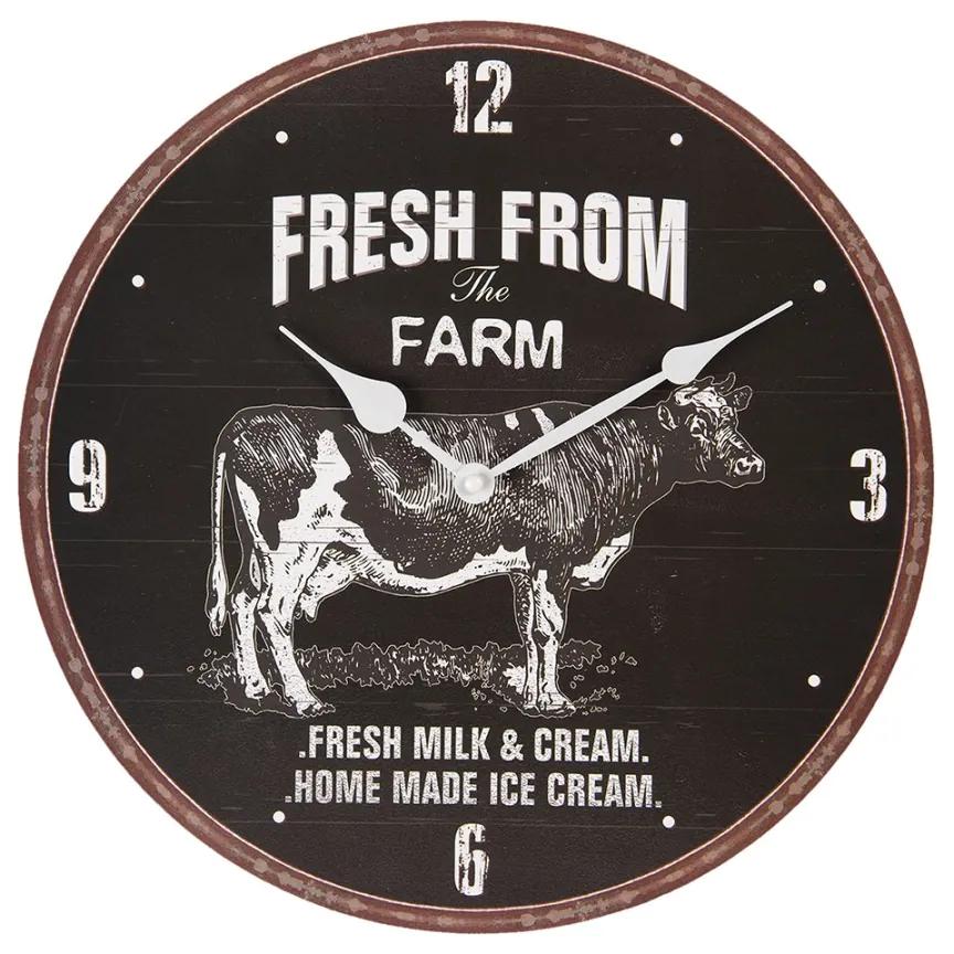 Clayre & Eef Nástěnné hodiny Fresh From The Farm, 34 cm