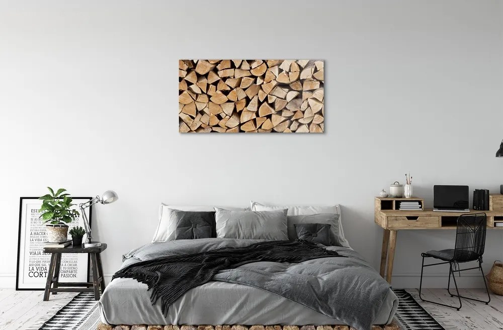 Obraz na skle Wood složení paliva 125x50 cm