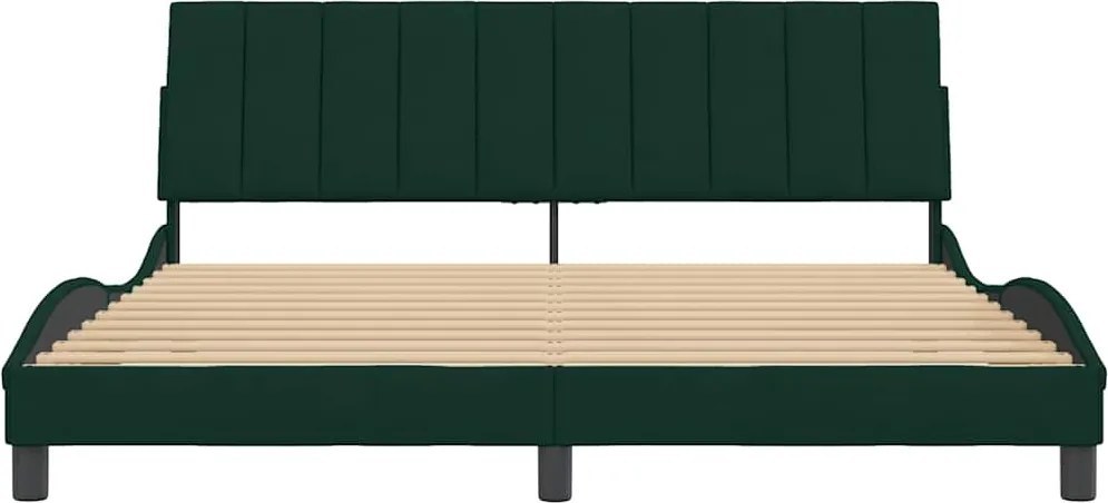 Rám postele bez matrace Hanko tmavě zelená 180 x 200 cm samet 3207864