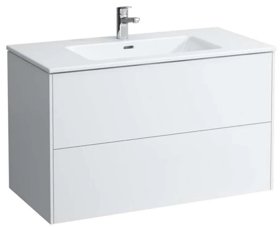Laufen Pro S - Skříňka s umyvadlem, 100x61x50 cm, 2 zásuvky, lesklá bílá H8649622611041